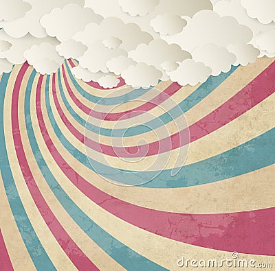 Vintage Color Background With Clouds Stock Vector - Image: 54262568