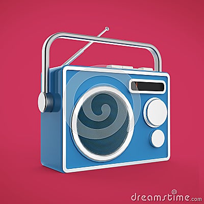 Vintage Colorful Radio Tuner Receiver Render Isolated Stock Photo ...