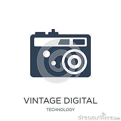 Vintage Digital Camera Icon In Trendy Design Style. Vintage Digital ...