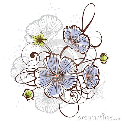 Blue Wispy Flower Blossoms stock illustration. Illustration of blossom ...