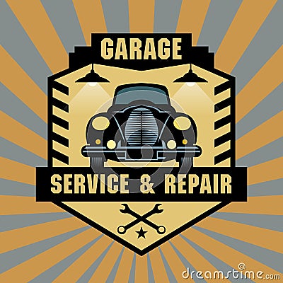 Garage vintage metal sign stock vector. Illustration of graphic - 44006536