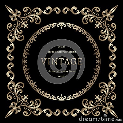 Vintage Gold Frame Cartoon Vector | CartoonDealer.com #53590305