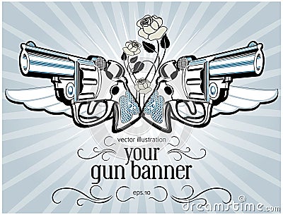 Vintage Gun Label Vector Illustration | CartoonDealer.com #18212976