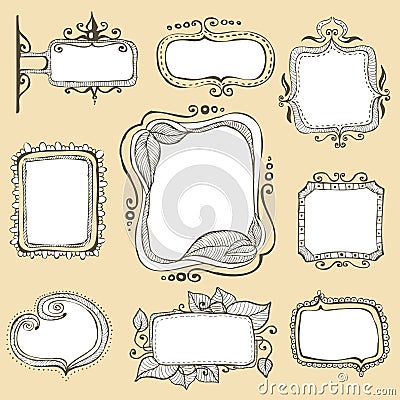 Vintage Hand Drawn Frames Collection Royalty Free Stock Photography ...