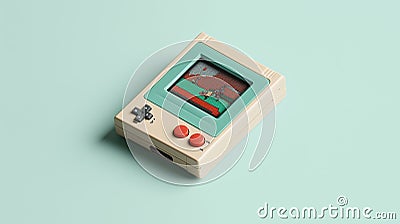 Vintage Handheld Console With Pixelated Game Display Stock Image ...