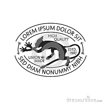 Vintage Label Demon Logo Template. Vector Illustration | CartoonDealer ...