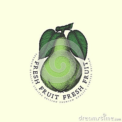 Pear Label Template Vector Illustration | CartoonDealer.com #105618196