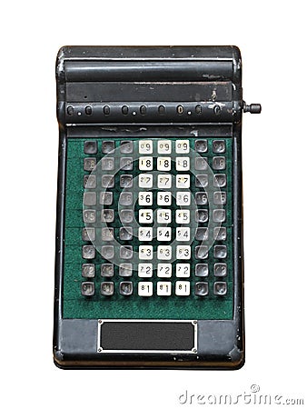 Vintage Manual Calculator Isolated. Royalty Free Stock Photos - Image ...