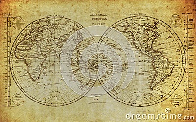 Vintage Map Of The World 1839 Royalty-Free Stock Photography ...