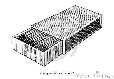 Vintage Match Hand Drawing Vintage Clip Art Isolated On White Ba ...