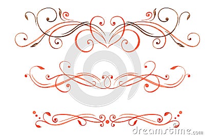 Set Of Elements On A White Background. Decorative Elegant Curls, Text ...