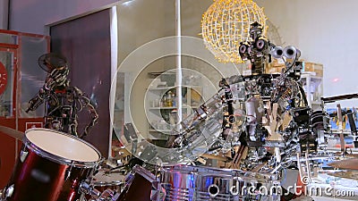 Robot Playing Xylophone stock video. Video of machine - 93887647