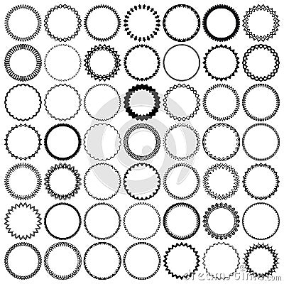 49 Vintage Round Borders. Set With Circle Frames. Stock Vector - Image ...
