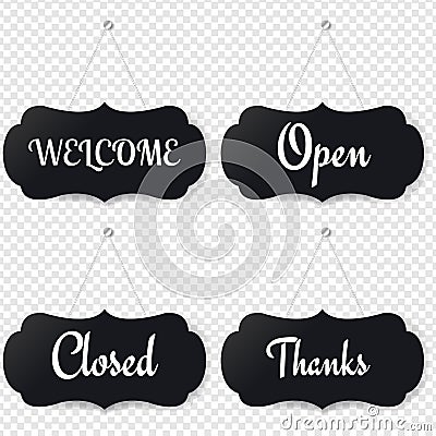 Vintage Signs Set Isolated Transparent Background Vector Illustration ...