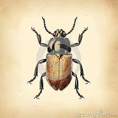 Vintage-style Weevil Illustration On White Background Royalty-Free ...