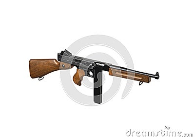 Vintage Submachine Gun Tommy Gun. Weapons Of The Army And Mafia ...
