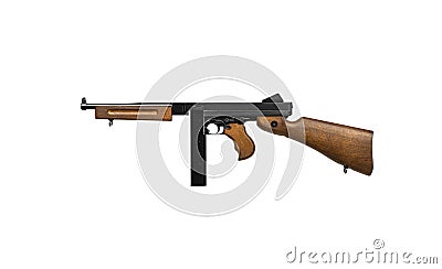 Vintage Submachine Gun Tommy Gun. Weapons Of The Army And Mafia ...