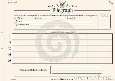 Vintage Telegraph Form. Vector Illustration | CartoonDealer.com #97182120