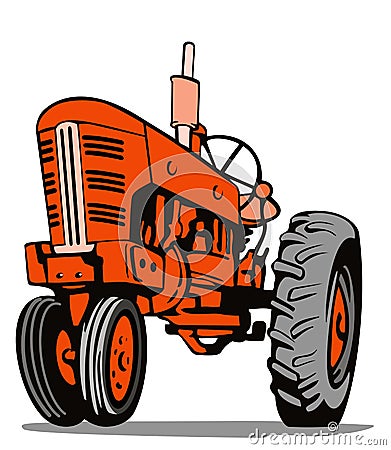 Vintage Tractor Vector Illustration | CartoonDealer.com #3147420