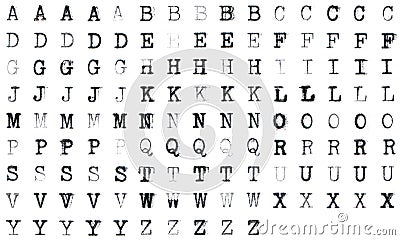 Vintage Typed Alphabet Royalty Free Stock Images - Image: 33566289