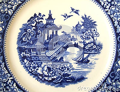 Vintage Willow Pattern Background Stock Photography - Image: 12577292