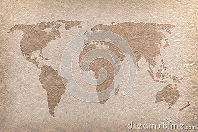 Vintage World Map Paper Craft Stock Photo | CartoonDealer.com #20548686