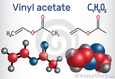 Vinyl Acetate Molecule. It Is The Precursor To Polyvinyl Acetate ...