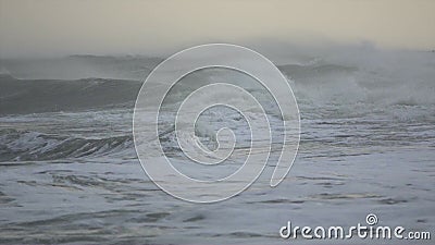 Violent Waves Crash Near the Coast Stock Footage - Video of surge ...