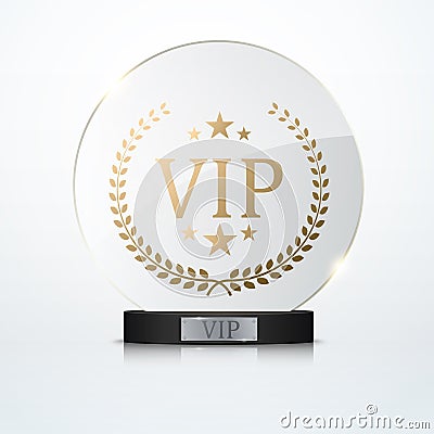 Vip Invitation With Black Award Trophy, Vector | CartoonDealer.com ...