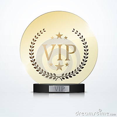 Vip Invitation With Black Award Trophy, Vector | CartoonDealer.com ...
