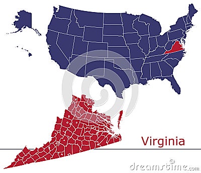 Virginia Counties Vector Map | CartoonDealer.com #171299542