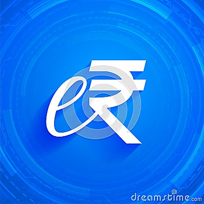 Virtual EINR Erupi Digital Currency Symbol Background Vector ...