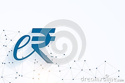 Virtual Money E-rupi Erupee Symbol In Network Connection Background ...