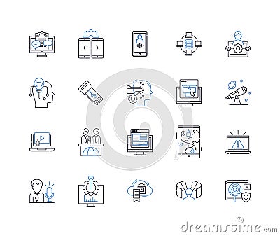 Virtual Refined Line Icons Collection. Immersive, Innovative, Dynamic ...