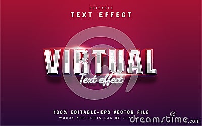 Virtual Text - 3d Gadient Style Text Effect Vector Illustration ...