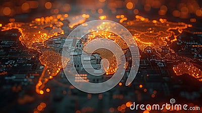 A Virtual World Map With Interconnected Nodes Each Representing A ...