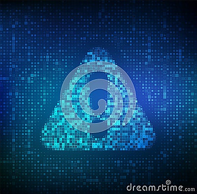Virus Alert. Attention Symbol Made With Binary Code. Danger Sign. Digital Binary Data And ...