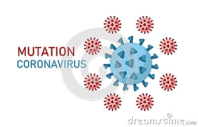Virus Cell Mutations Process Vector Illustration Isolated On White ...