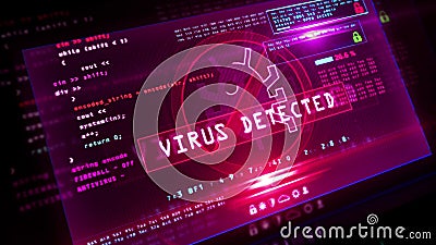 Virus Detected Alert on Screen Stock Footage - Video of cyber ...