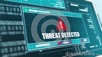Virus Scanning Progress Warning Message Threat Detected Alert on Screen ...
