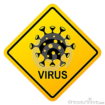 Virus Warning Sign Vector Illustration | CartoonDealer.com #252945284