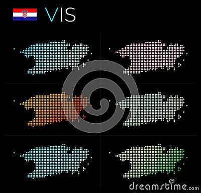 Vis Dotted Map Set. Vector Illustration | CartoonDealer.com #229890356
