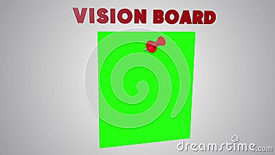 Vision Board With Green Screen Sticky Note Attached With Red Plastic ...