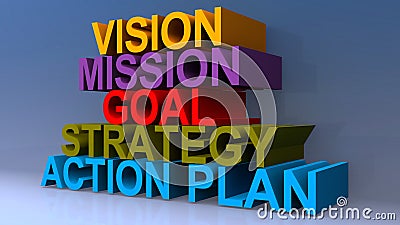 Vision Mission Goal Strategy Action Plan On Blue Royalty-Free Stock Photography | CartoonDealer ...