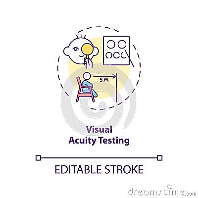Visual Acuity Testing Concept Icon Cartoon Vector | CartoonDealer.com ...
