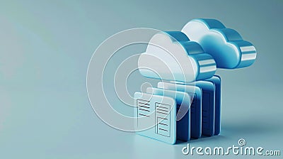 A Visual Of A Cloud Storage Icon With Files And Documents Being ...