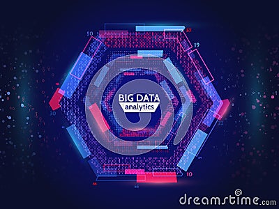 Visual Data Stream Information. Abstract Data Conection Structure. Futuristic Information ...