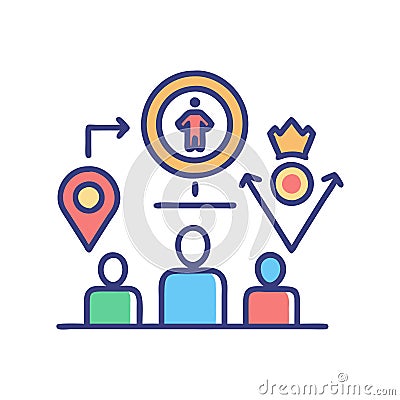 Visual Representation Of Competitive Positioning Cartoon Vector ...