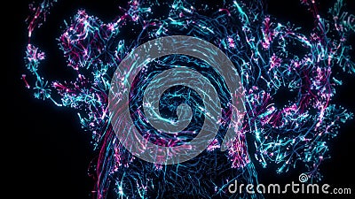 Abstract Digital Tunnel Funnel Artificial Intelligence Neural Network ...