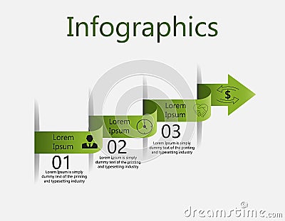 Infographics Curved Arrow With Numbers Stock Photography ...